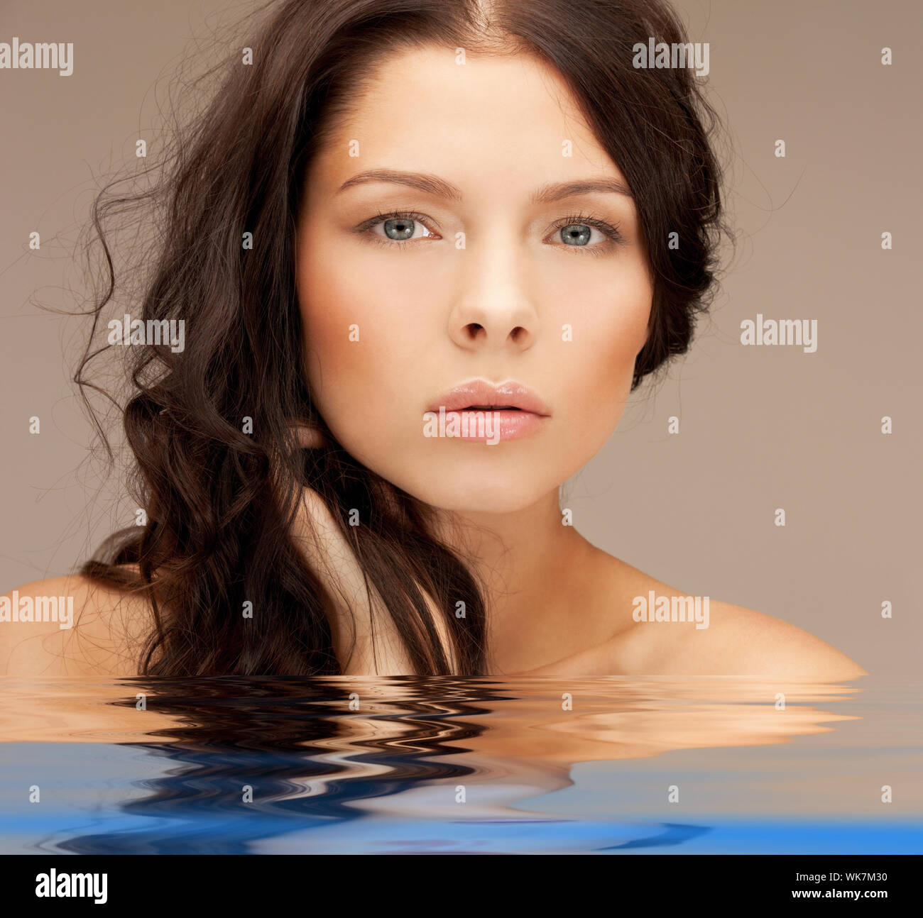 portrait picture of beautiful woman in water Stock Photo - Alamy