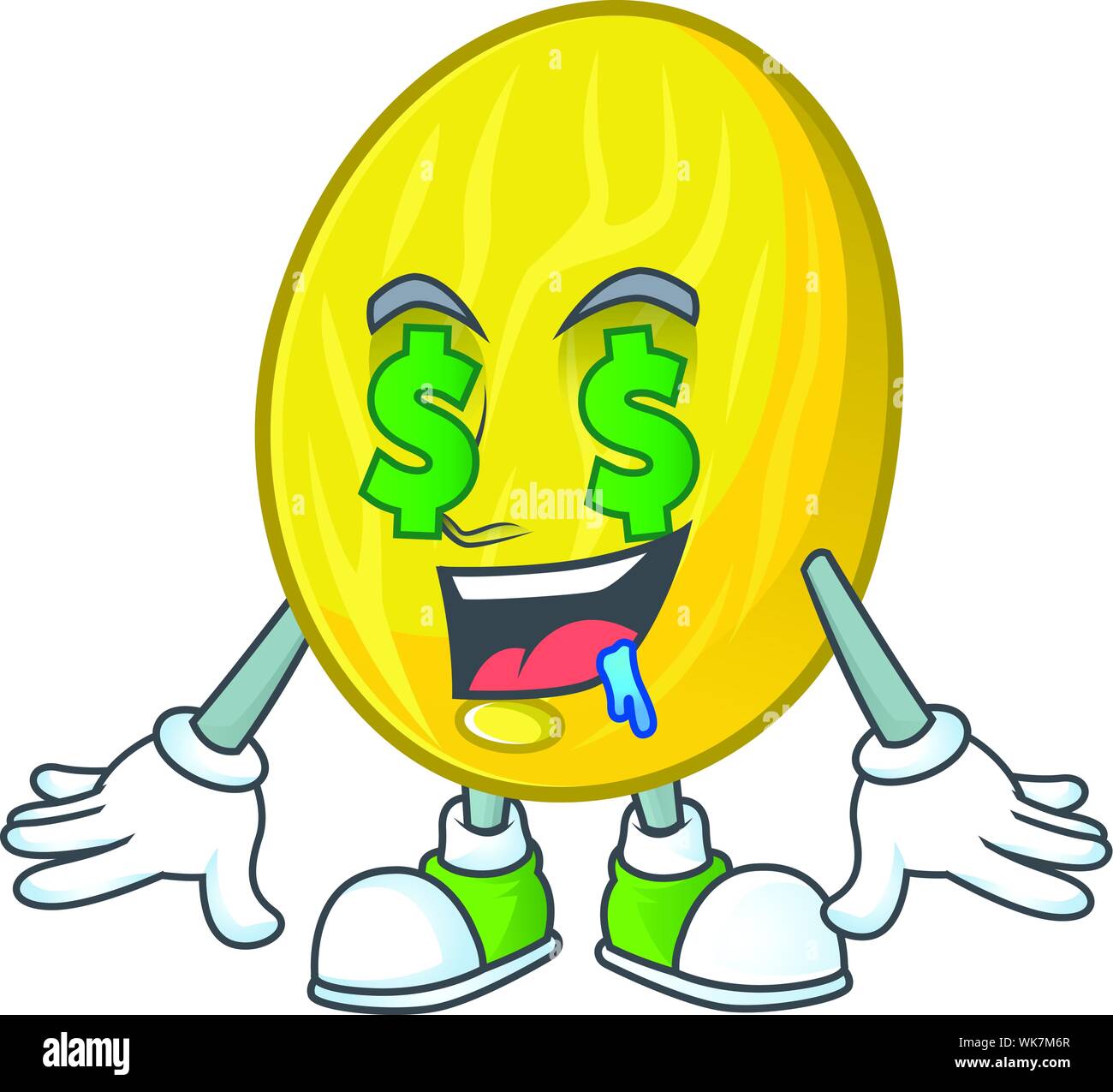 Money eye melon cartoon character for health mascot vector illustration ...