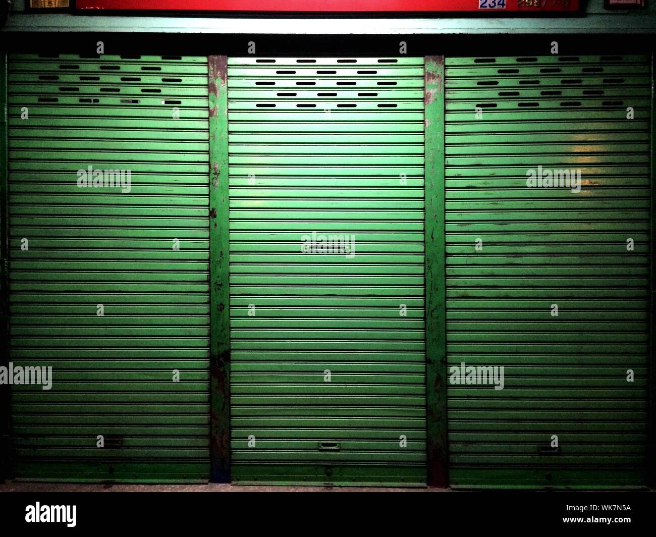 View Of Green Shutter Stock Photo - Alamy
