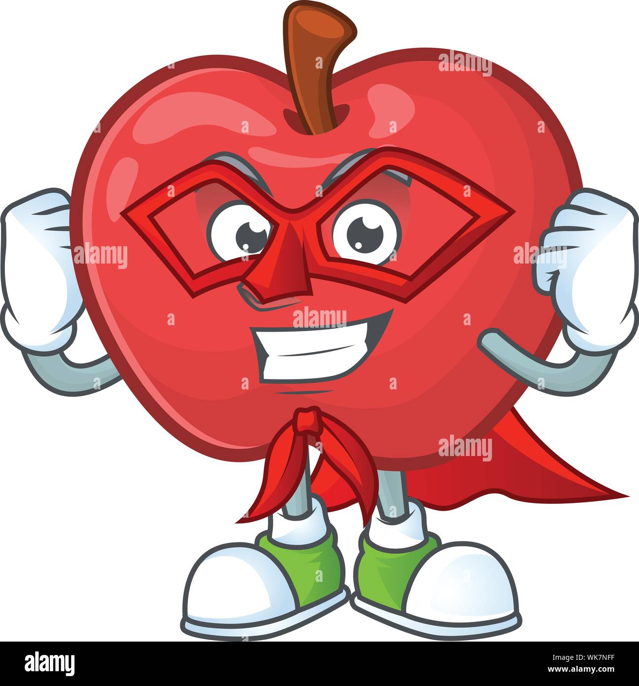 Super hero apple fruit character mascot for health dessert vector ...