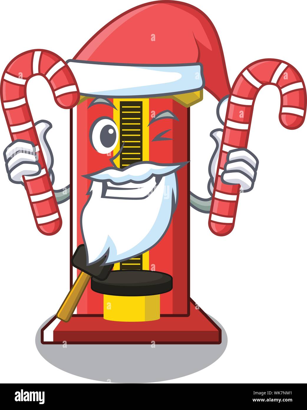 Santa with candy hammer game machine with the cartoon Stock Vector ...