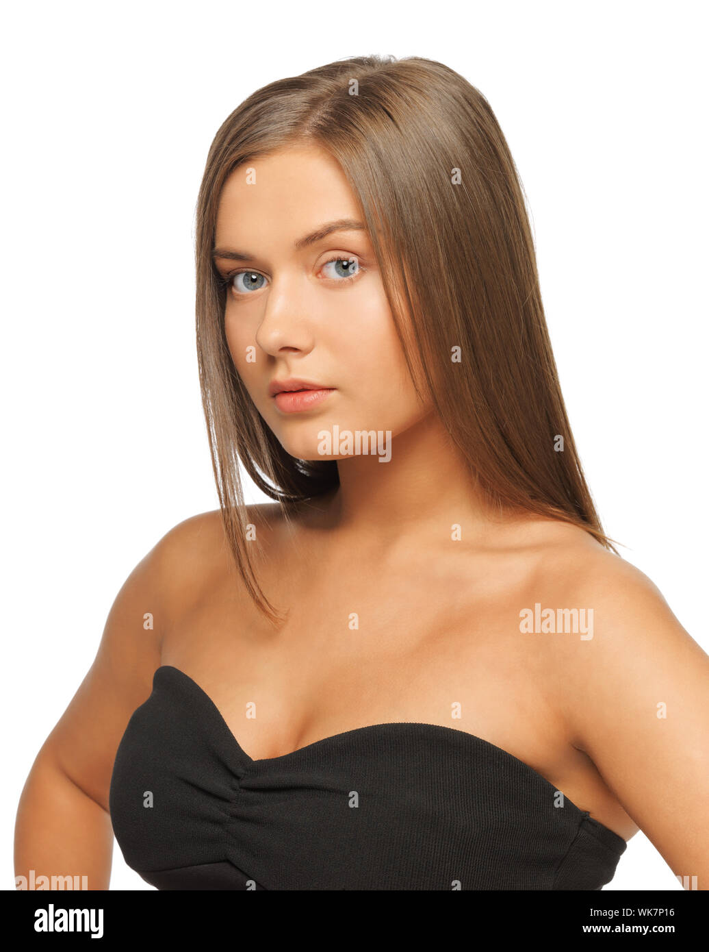 bright picture of beautiful woman with long hair Stock Photo - Alamy