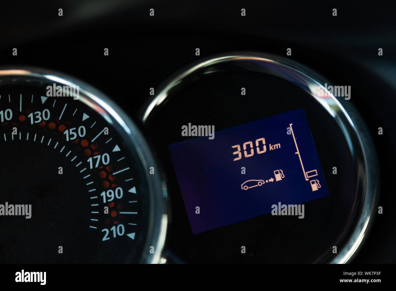 Close-up of black color speedometer inside new automobile Stock Photo ...