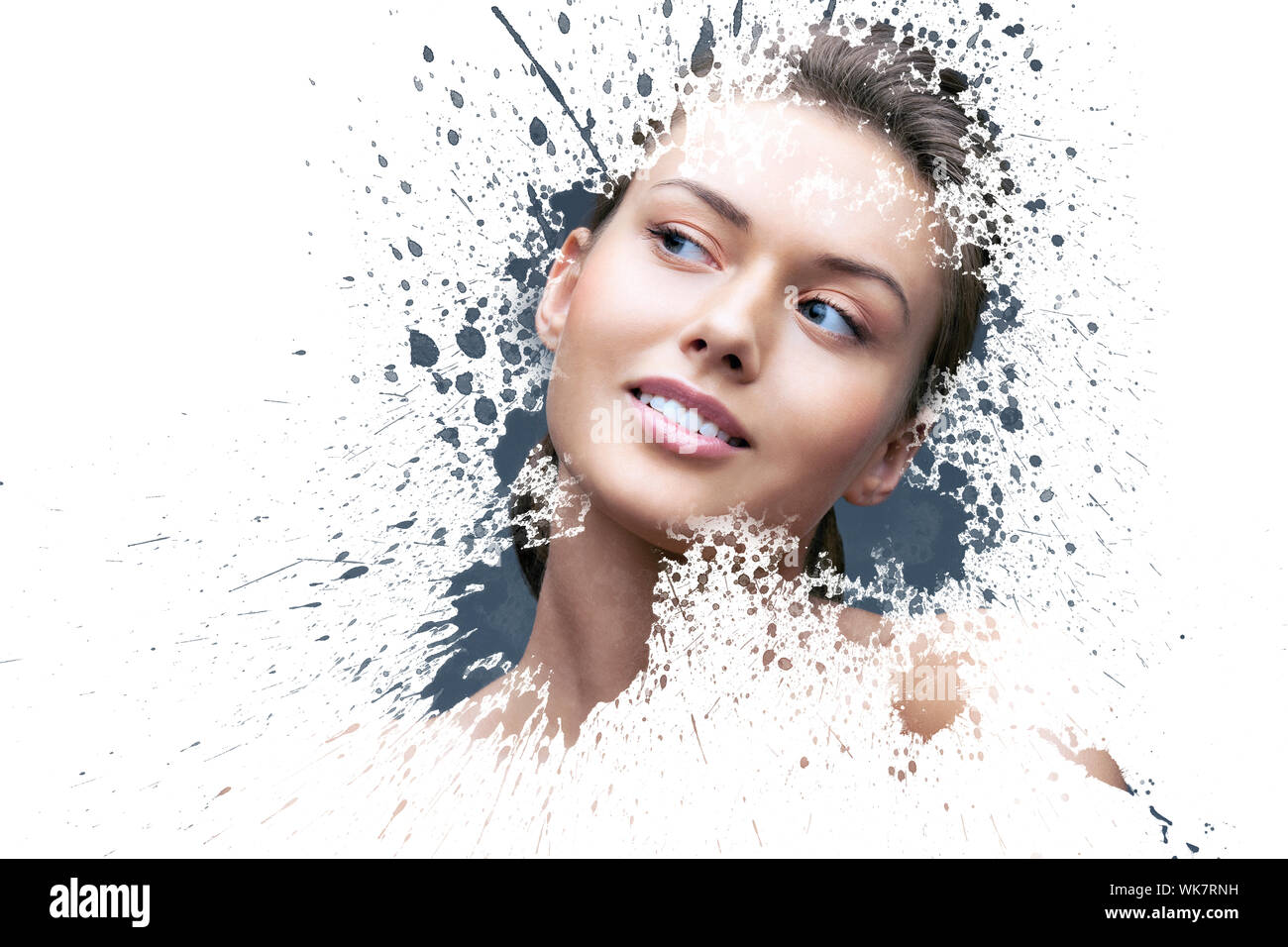 bright closeup portrait picture of beautiful woman Stock Photo - Alamy