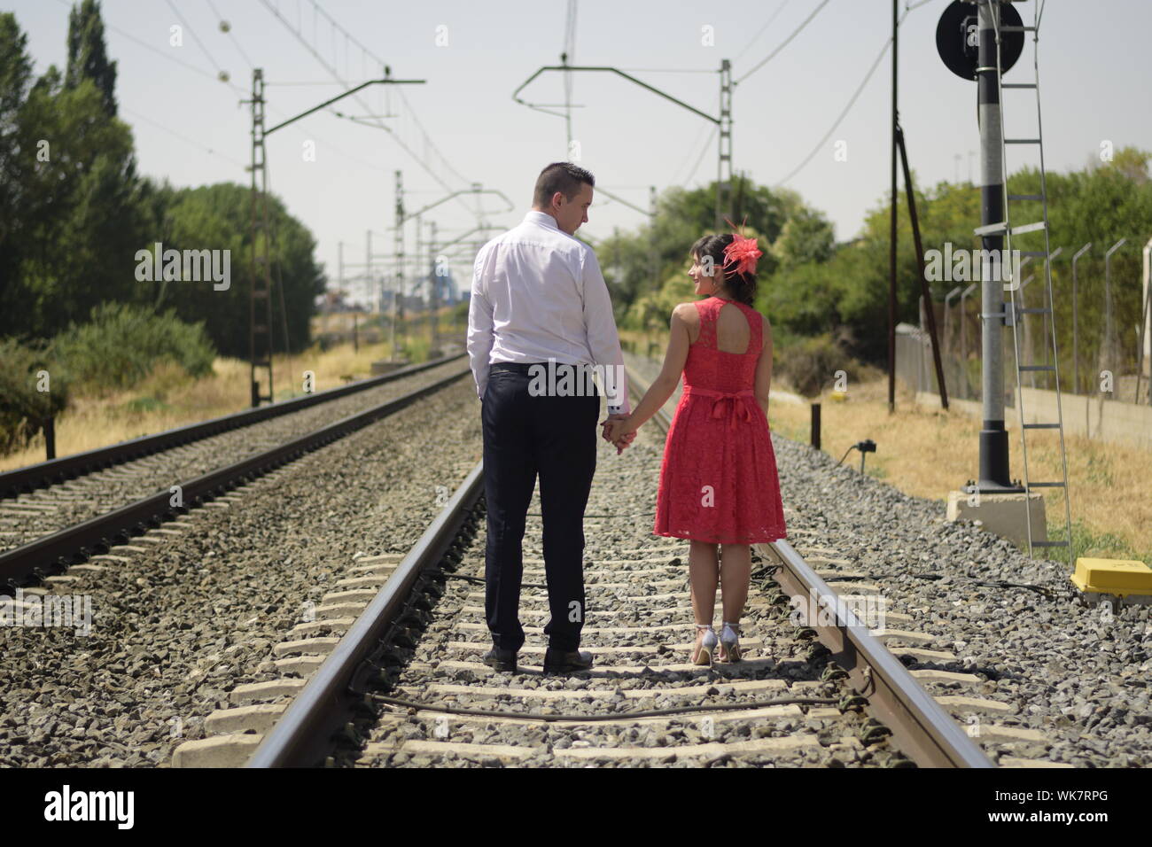 Hands holding rail hi-res stock photography and images - Alamy