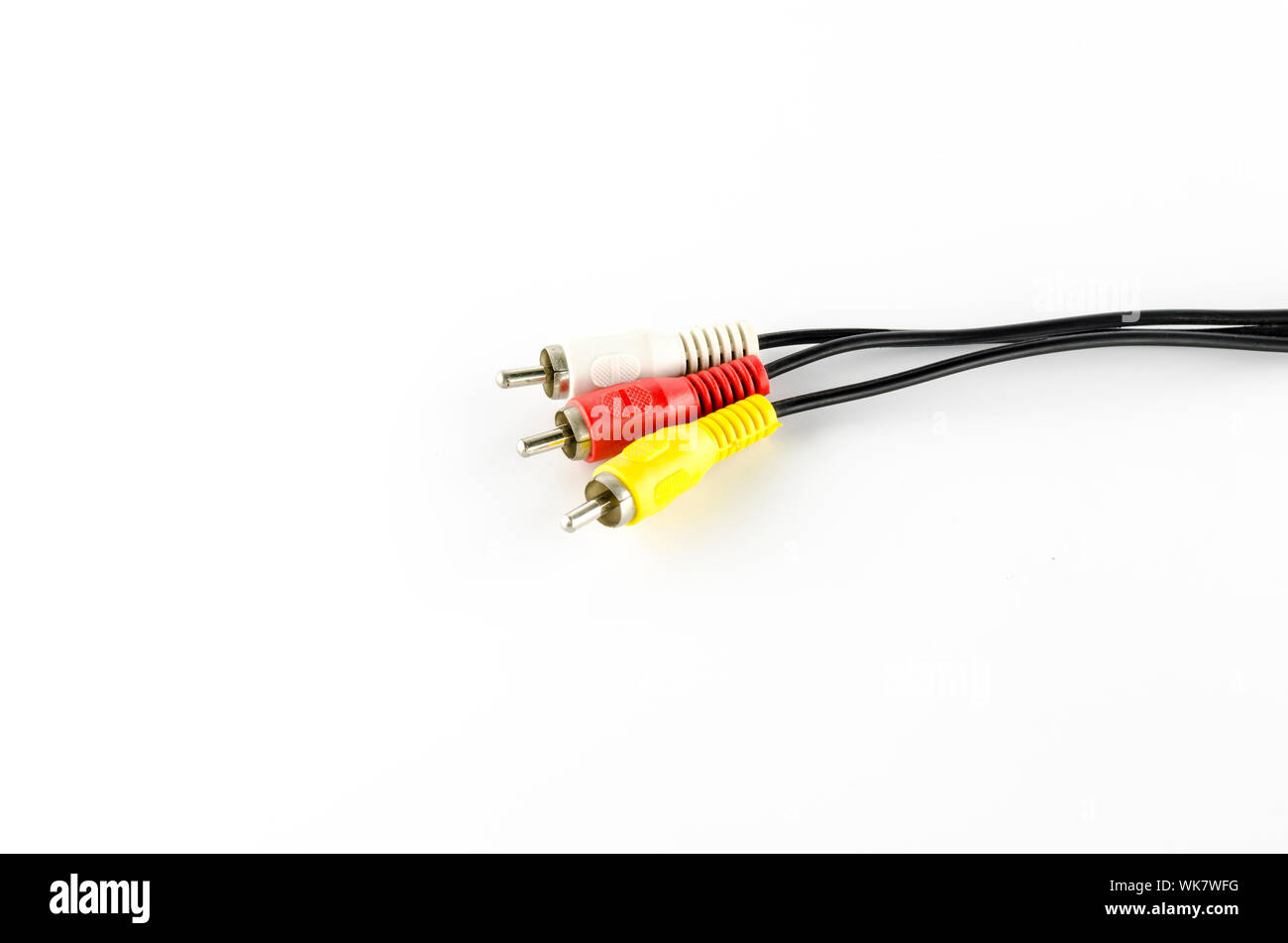 av cable use for television on a white background Stock Photo - Alamy