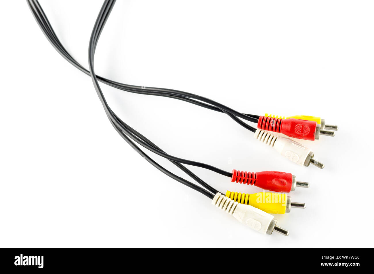 av cable use for television on a white background Stock Photo - Alamy
