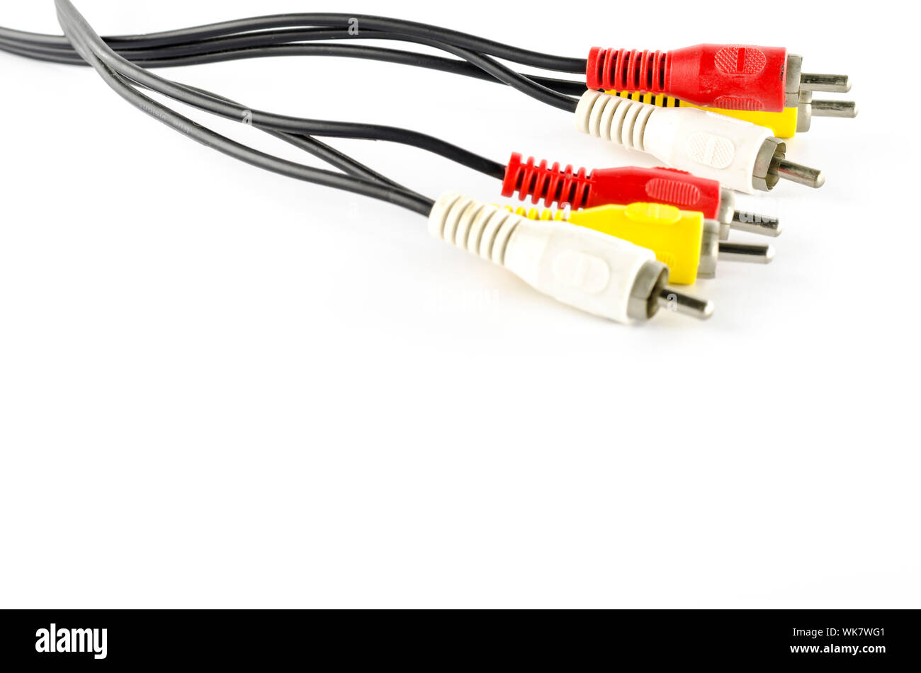 av cable use for television on a white background Stock Photo - Alamy