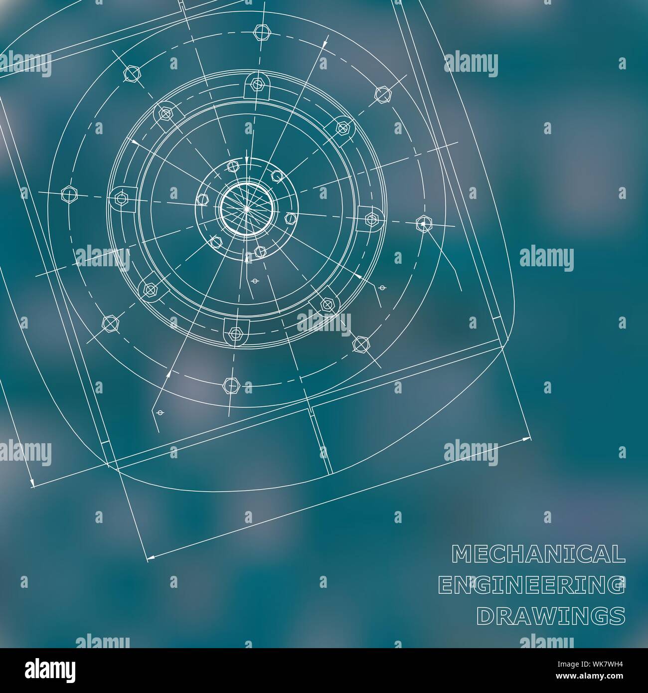 Mechanical engineering drawings. Engineering illustration. Vector ...