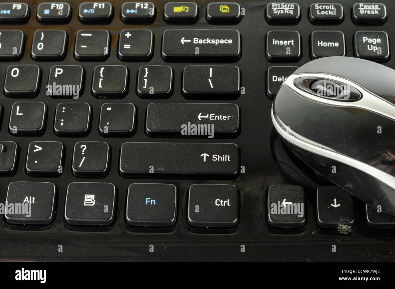 keyboard and wireless mouse on a white background Stock Photo - Alamy