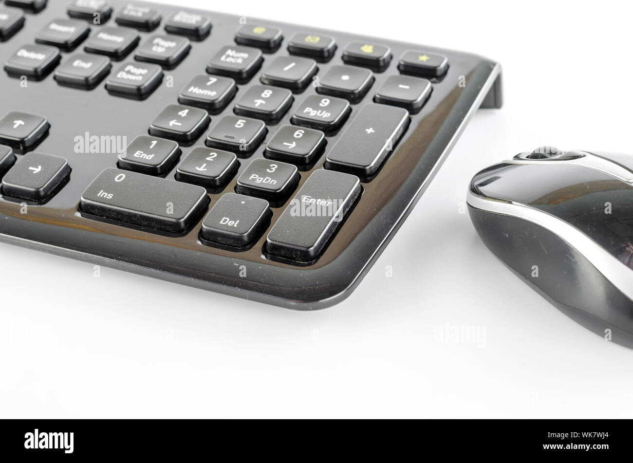 keyboard and wireless mouse on a white background Stock Photo - Alamy