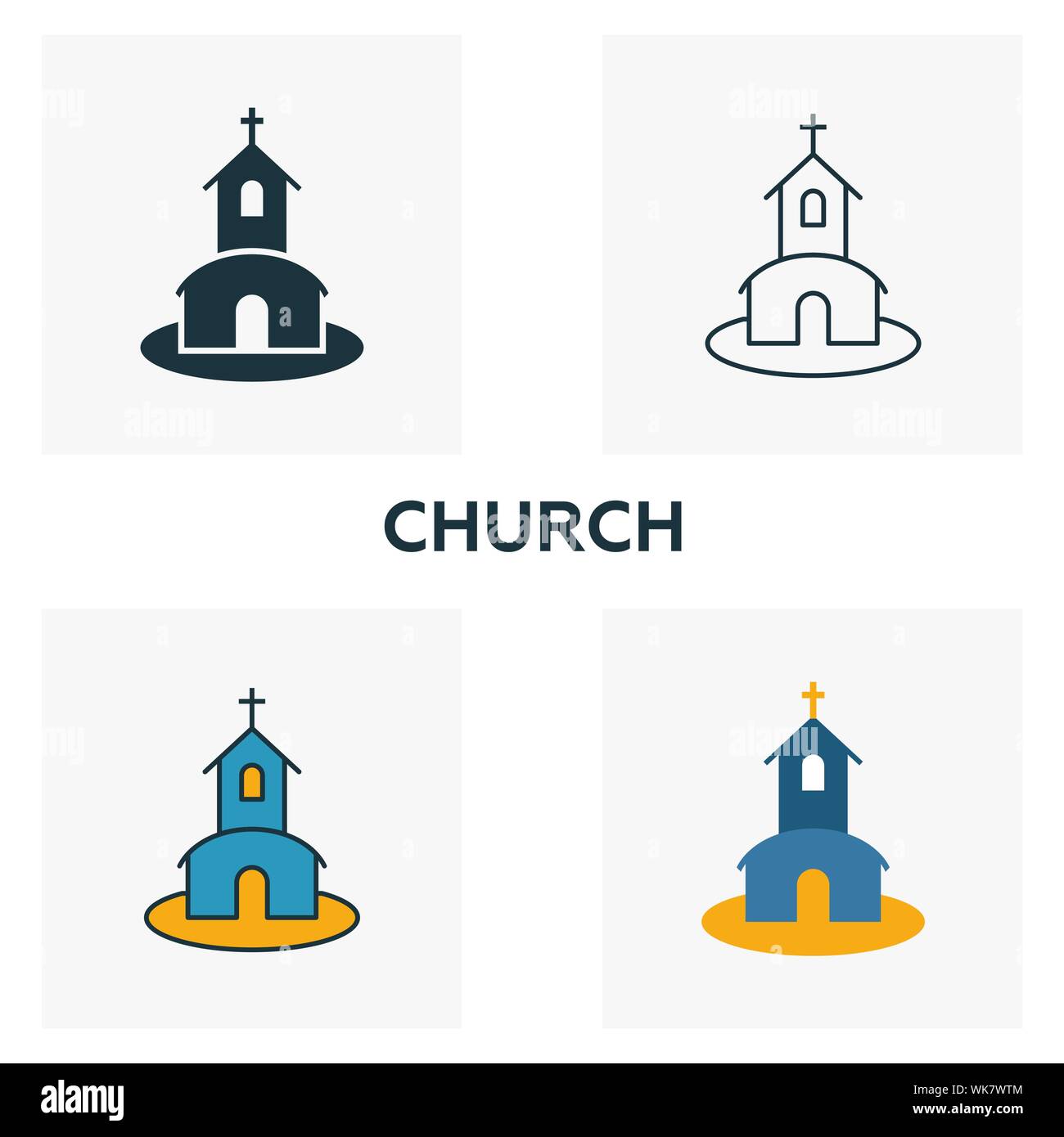 Four churches Stock Vector Images - Alamy