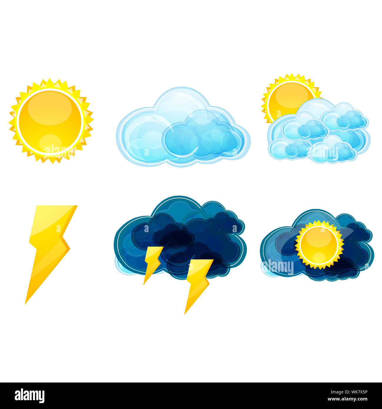 illustration of various types of weather Stock Photo - Alamy
