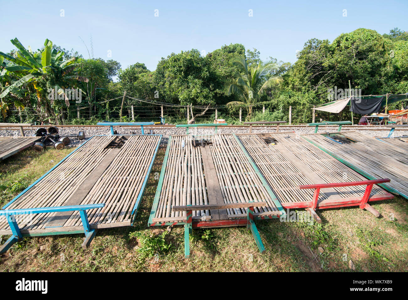the Railway line of the Bamboo Train near the city centre of Battambang ...