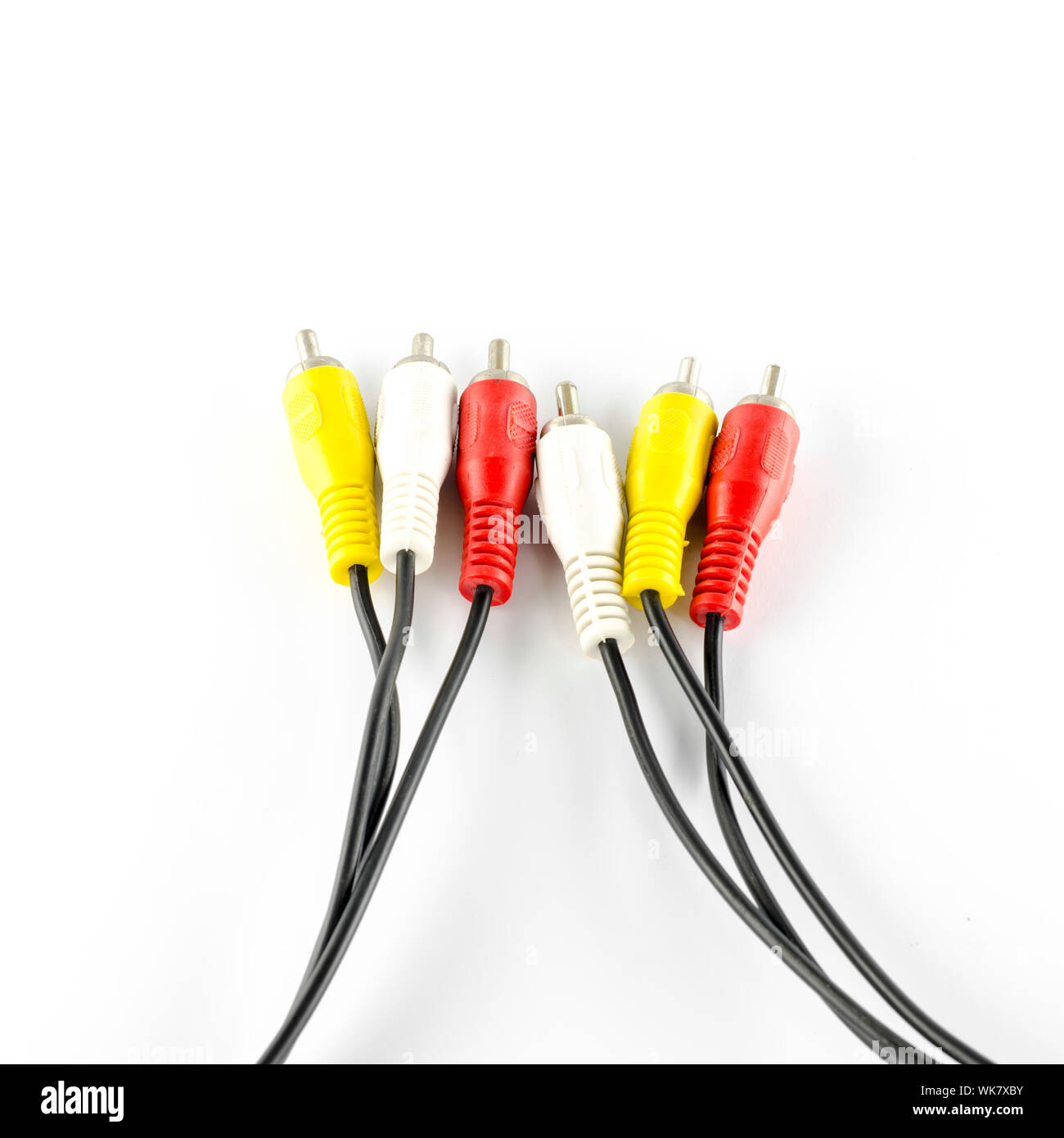 av cable use for television on a white background Stock Photo - Alamy