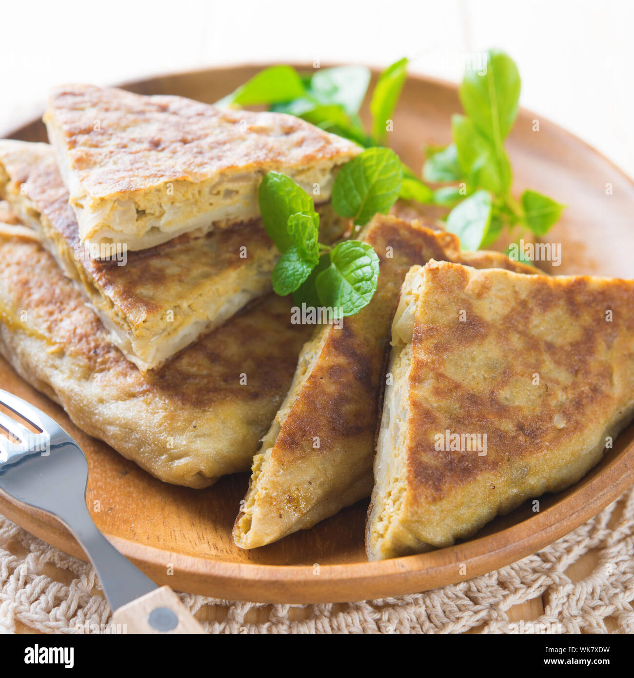 Stuffed pancake or pan-fried bread, Indonesian food Stock Photo - Alamy