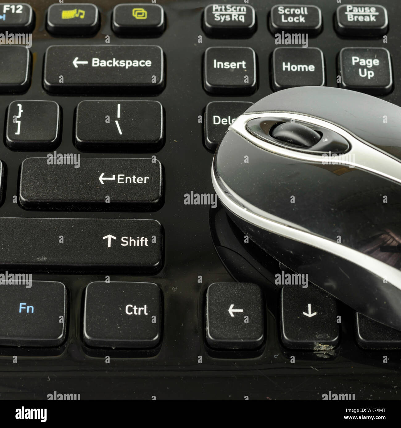 keyboard and wireless mouse on a white background Stock Photo - Alamy