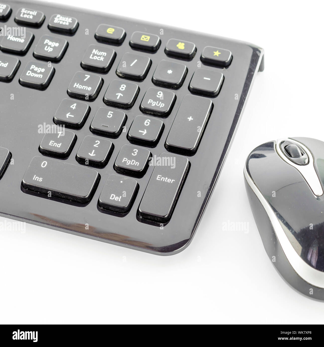 keyboard and wireless mouse on a white background Stock Photo - Alamy