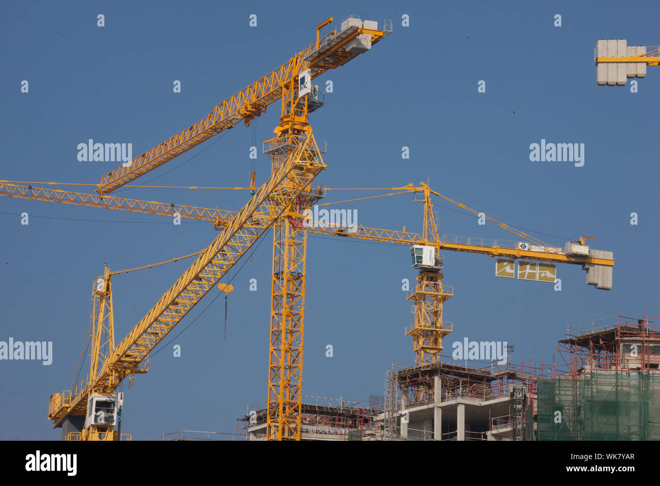 Crane at a construction site, Dubai, United Arab Emirates Stock Photo ...
