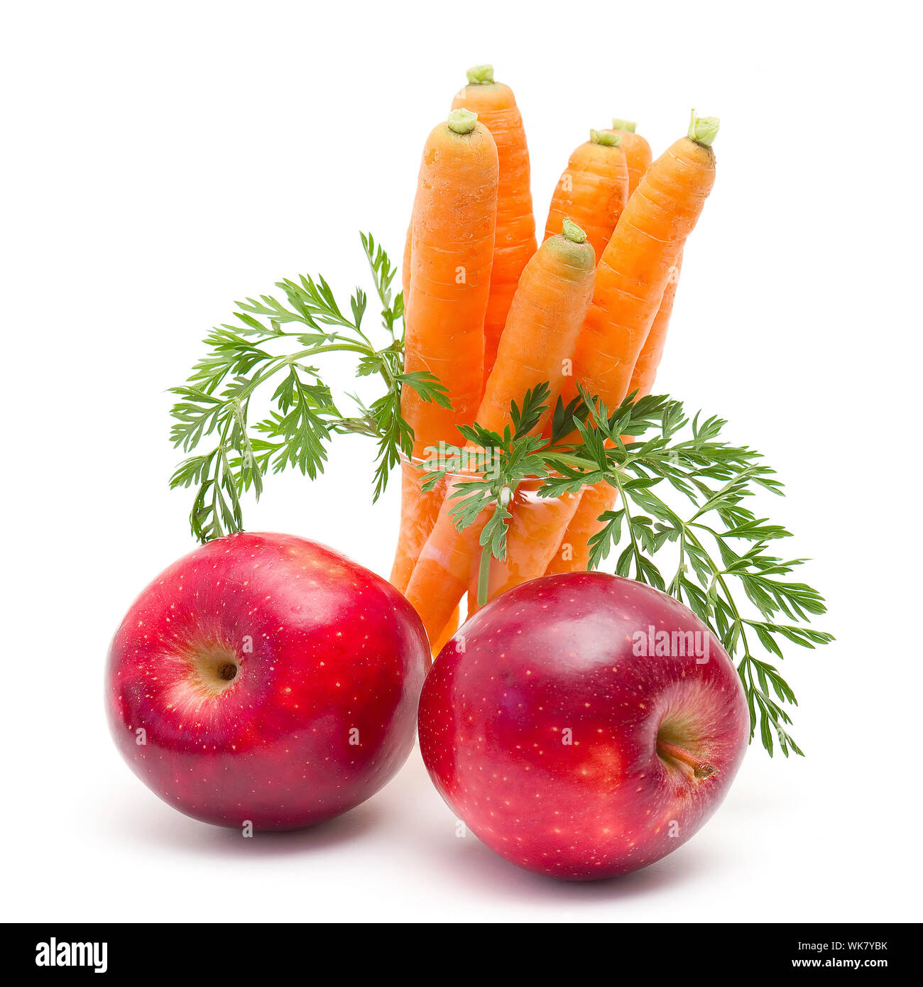 Organic fresh apples carrots Cut Out Stock Images & Pictures - Alamy