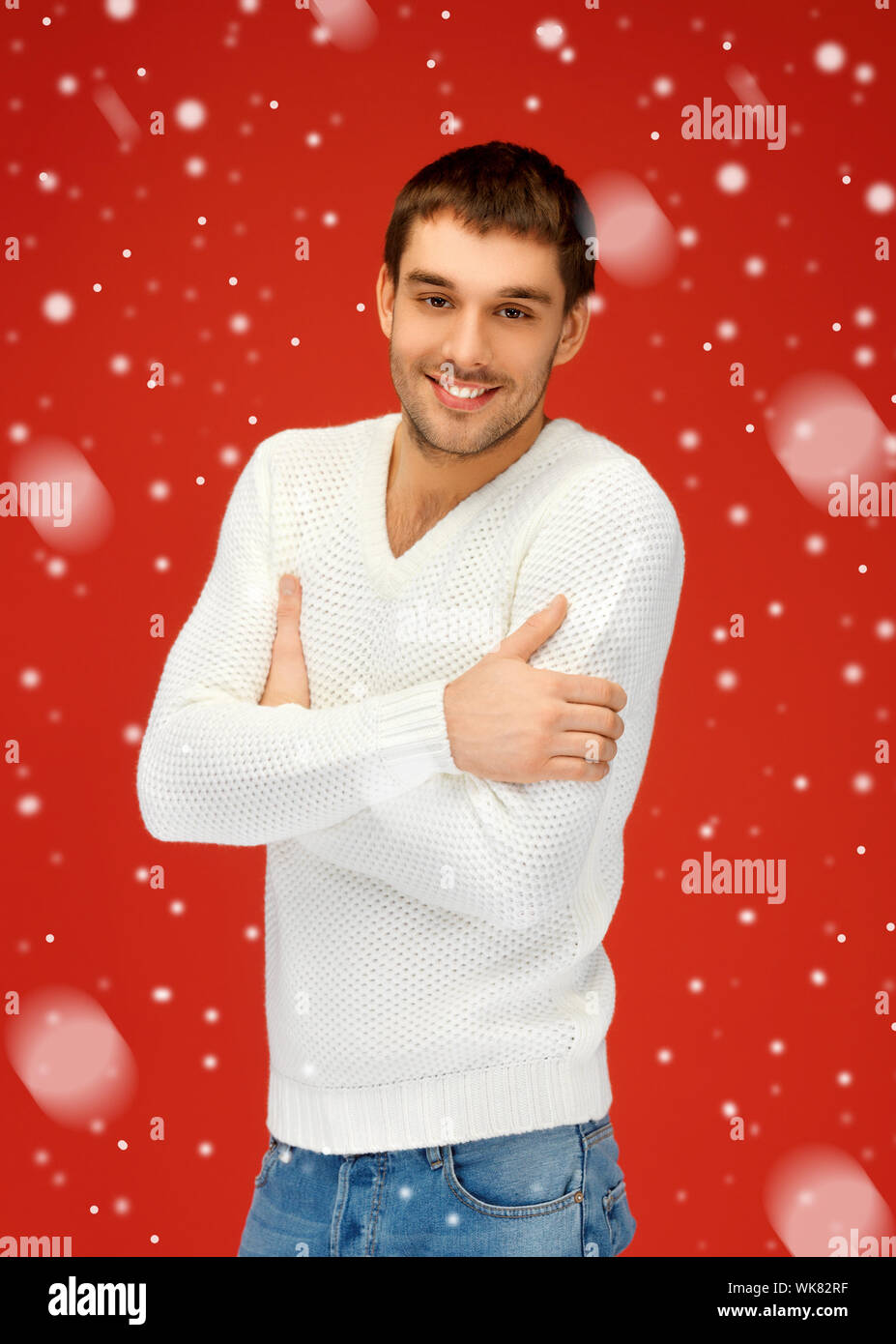 handsome man in warm sweater Stock Photo - Alamy