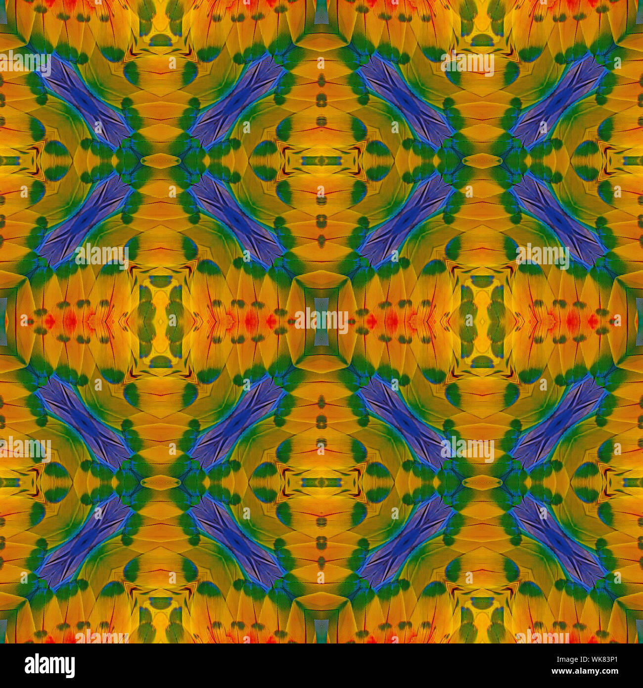 Beautiful background seamless pattern made from Scarlet Macaw feathers ...