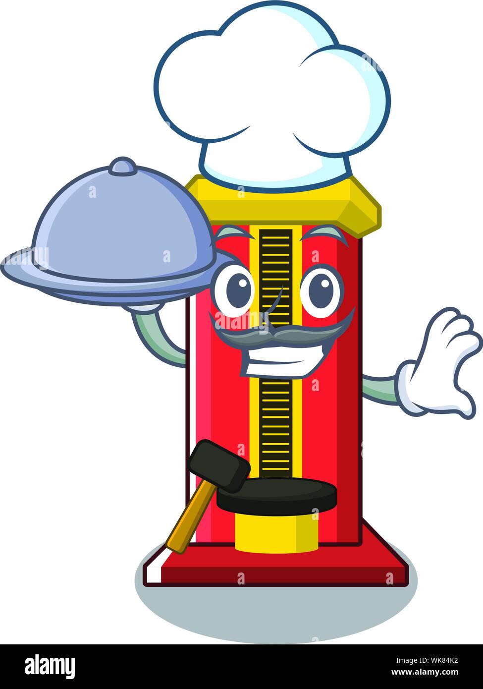 Chef with food hammer game machine isolated in character Stock Vector ...