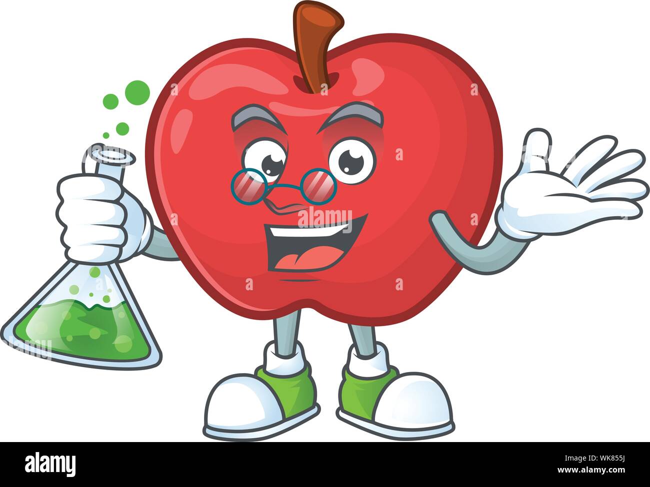 Professor apple fruit character mascot for health dessert vector ...