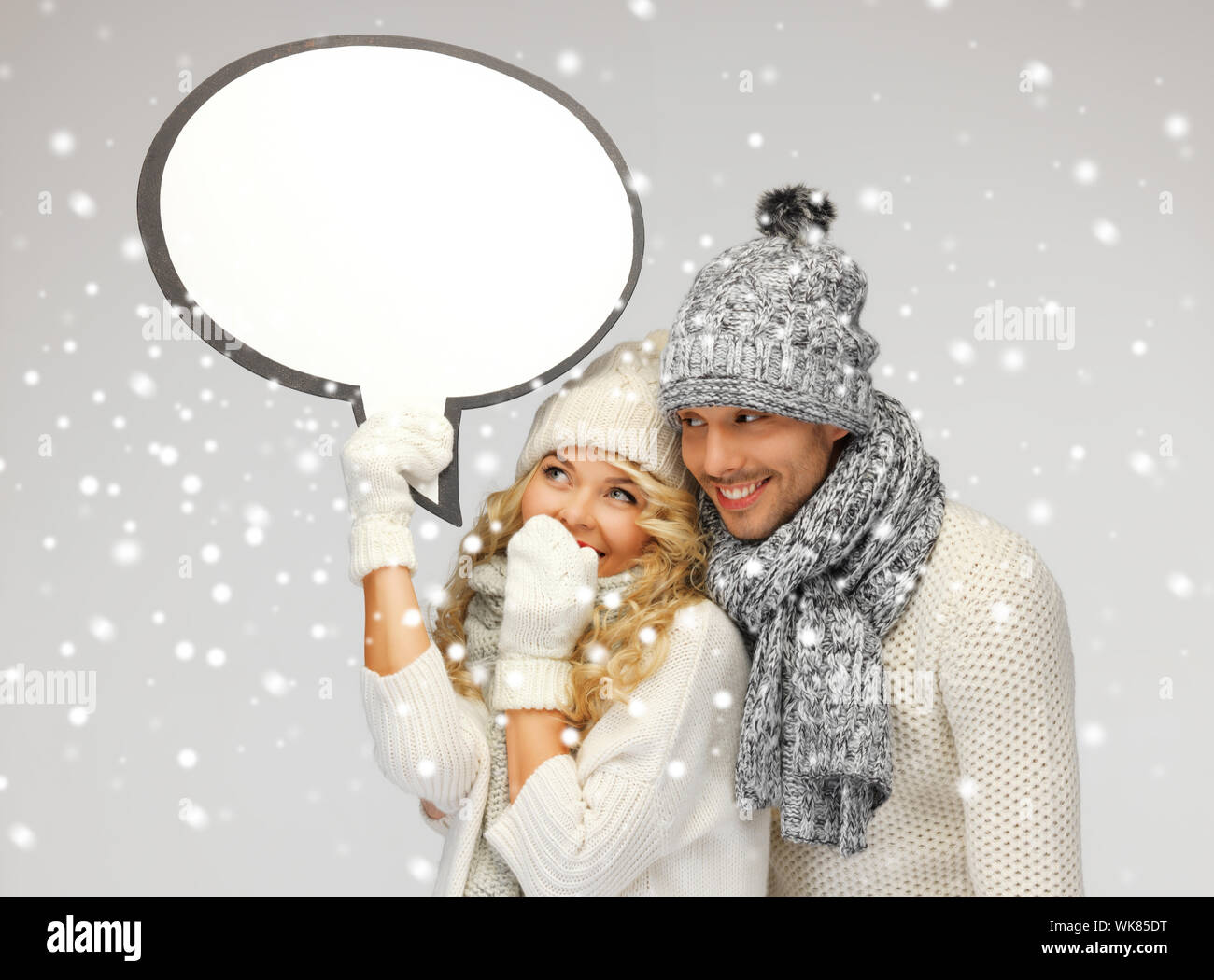picture of family couple with blank text bubble Stock Photo - Alamy
