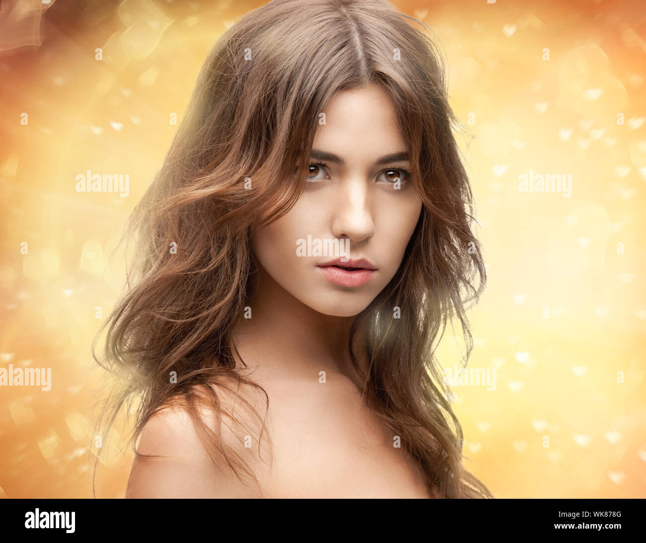 bright closeup portrait picture of beautiful woman Stock Photo - Alamy