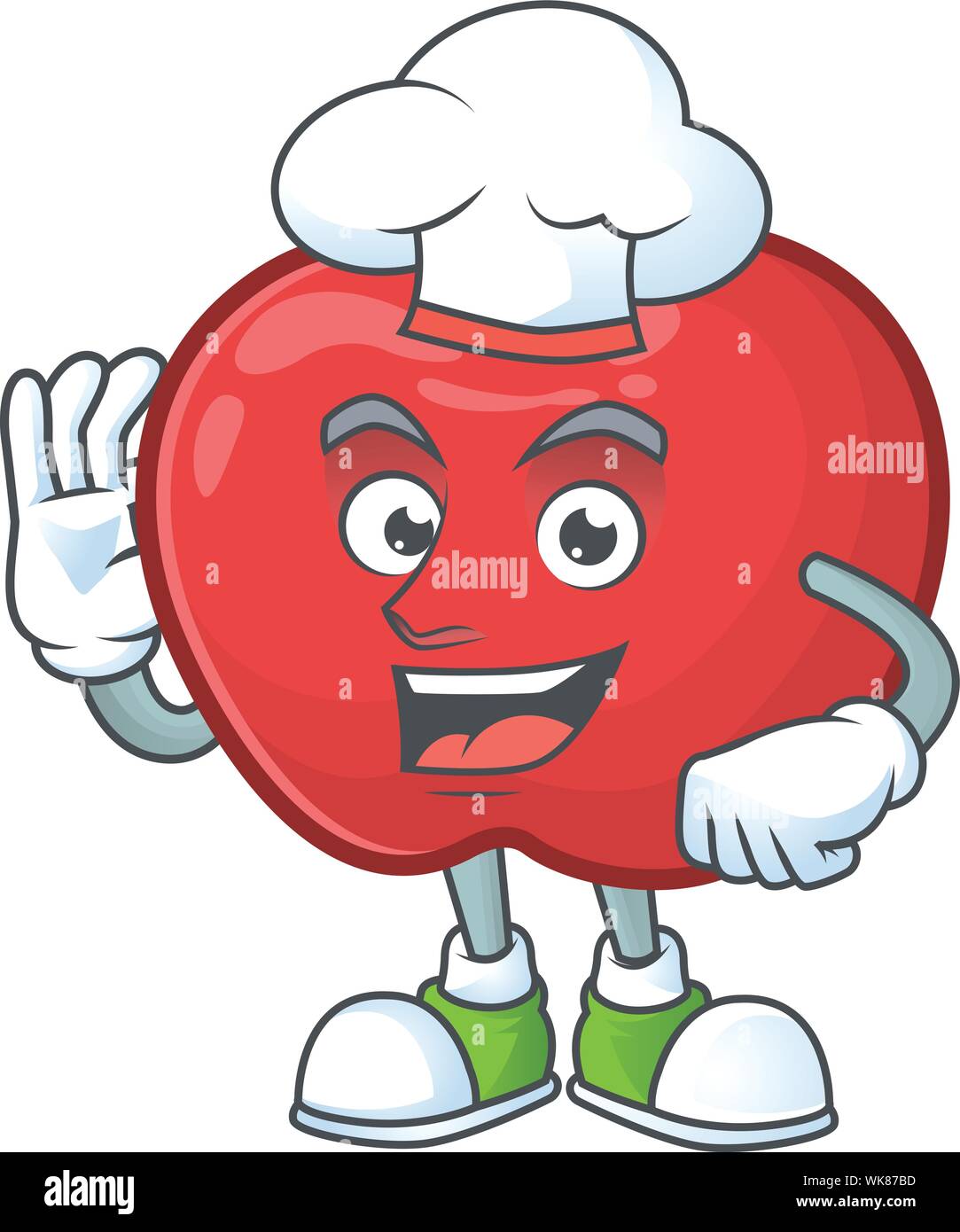 Chef apple fruit character mascot for health dessert vector ...