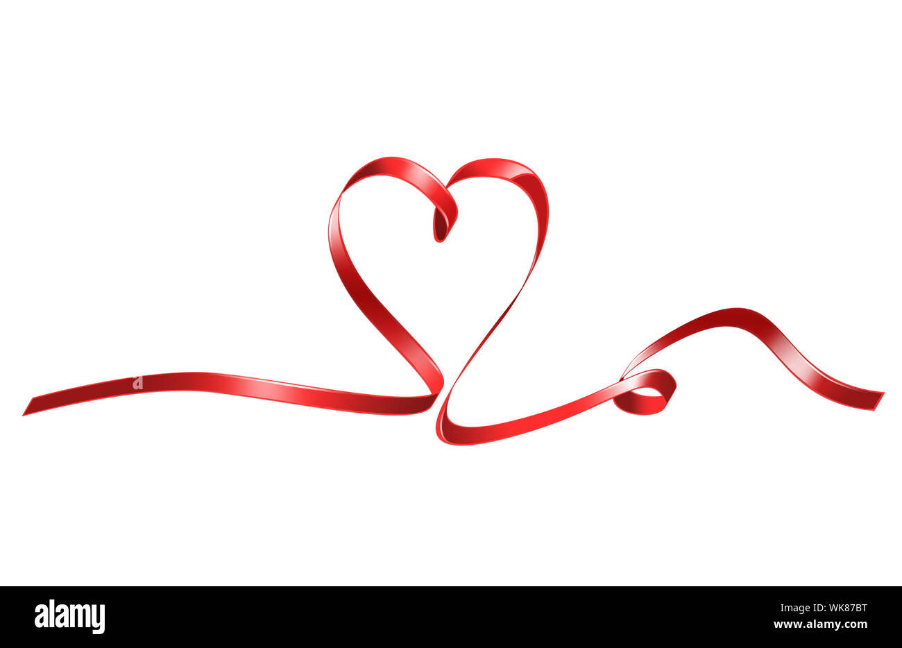 red heart shaped ribbon Stock Photo - Alamy