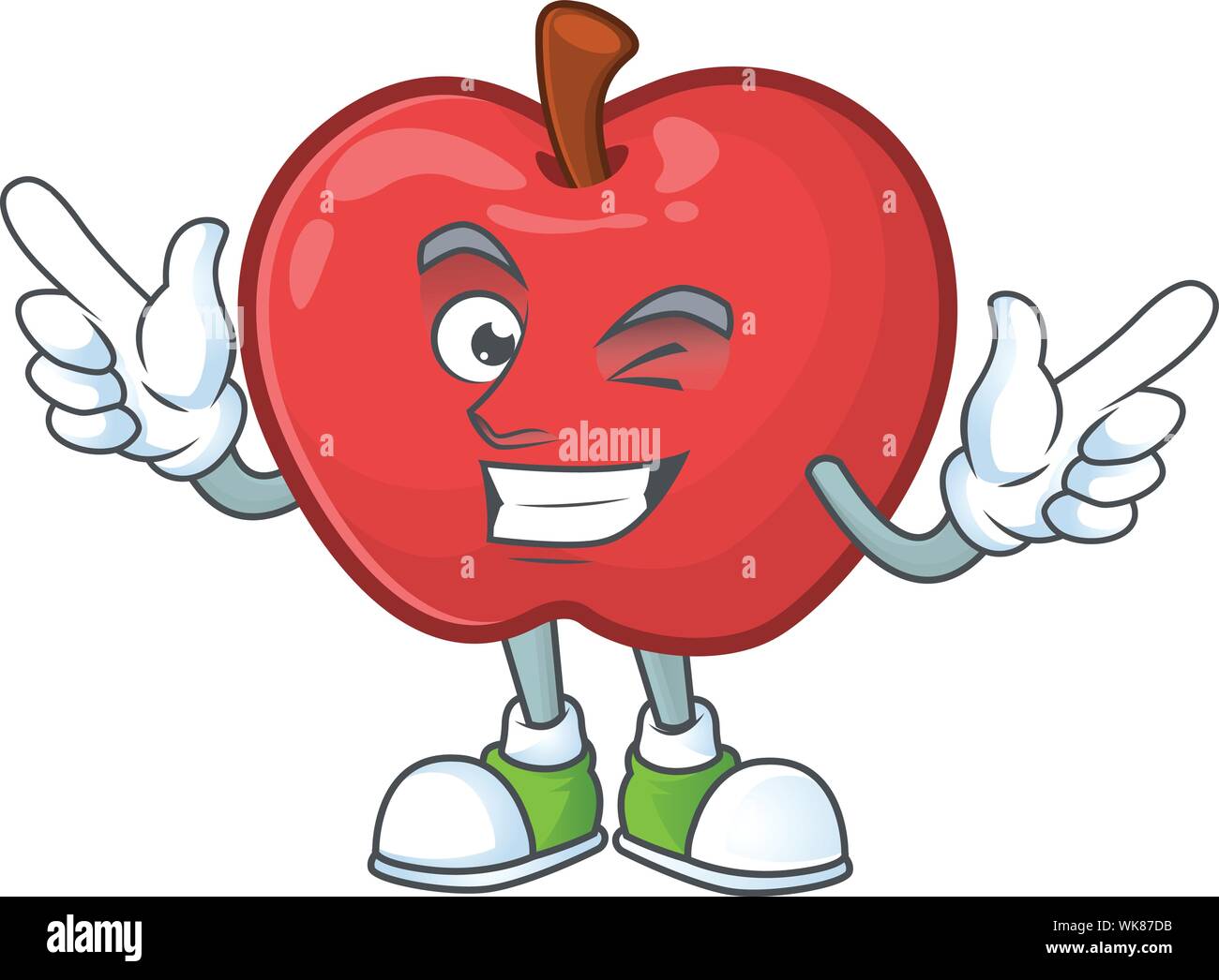 Wink apple fruit character mascot for health dessert vector ...