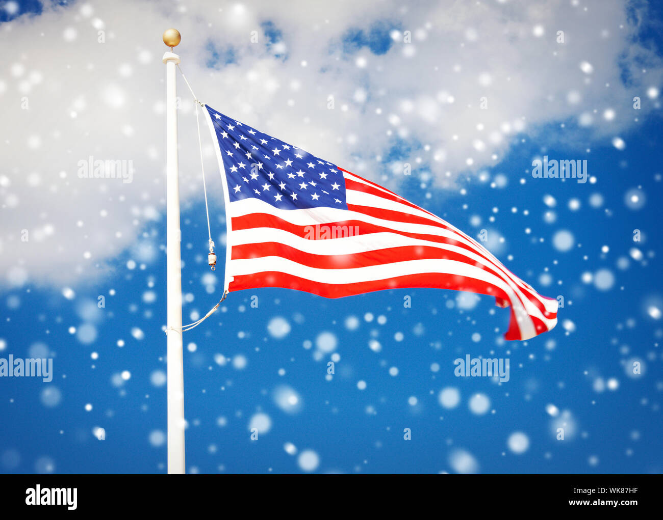 picture of the american flag flying in the wind Stock Photo - Alamy