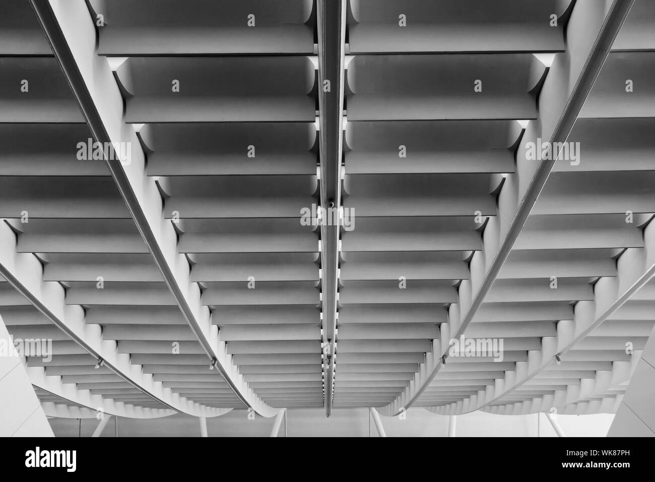 Abstract architecture ceiling of modern building interior in airport ...