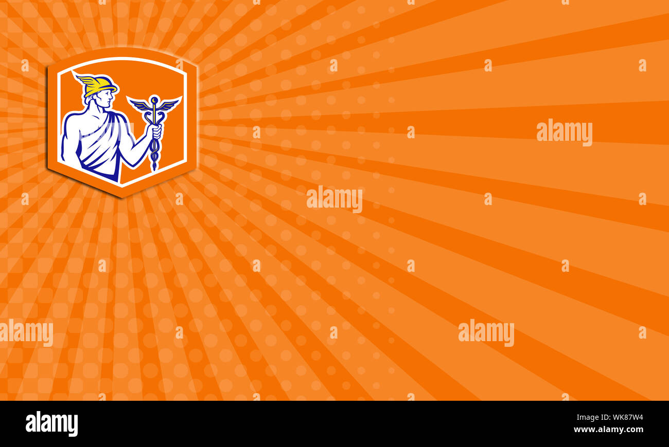 Business card showing illustration of Roman god Mercury patron god of ...