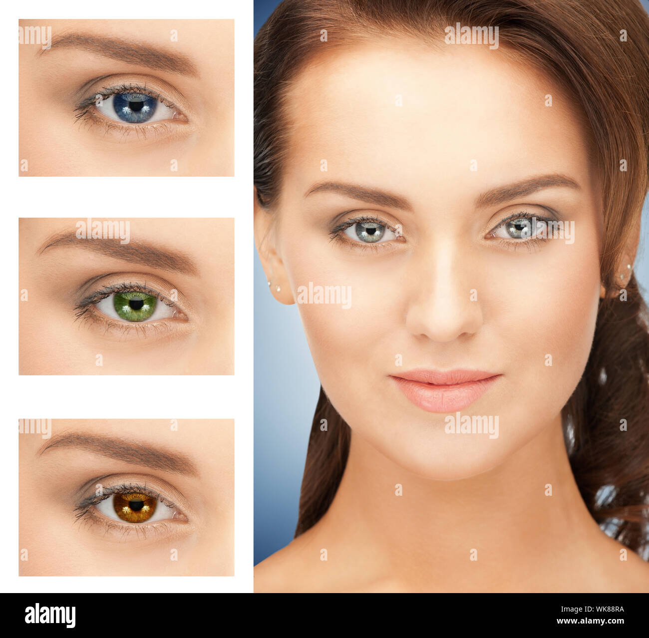 picture of beautiful woman with different color of eyes Stock Photo - Alamy