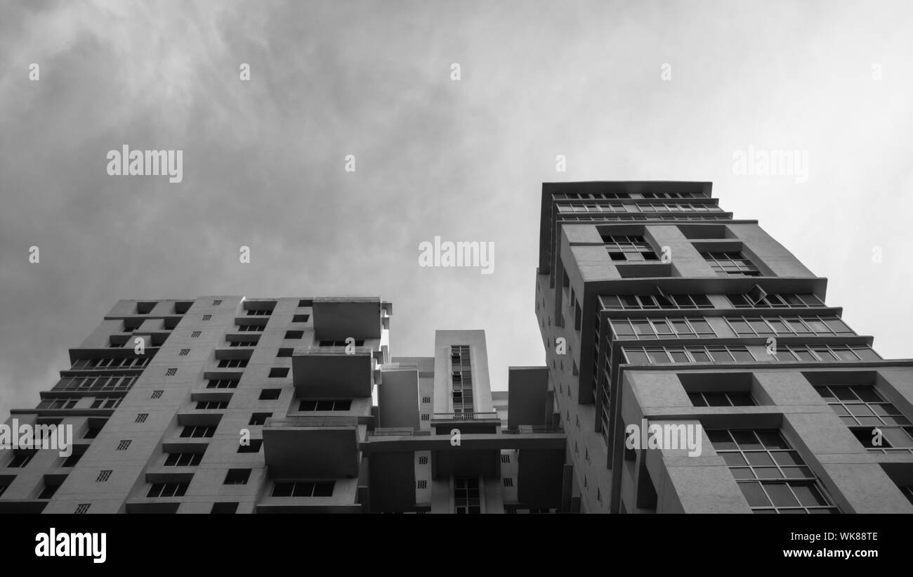 Skyscrapers during sunset in Black and White Stock Photos & Images - Alamy