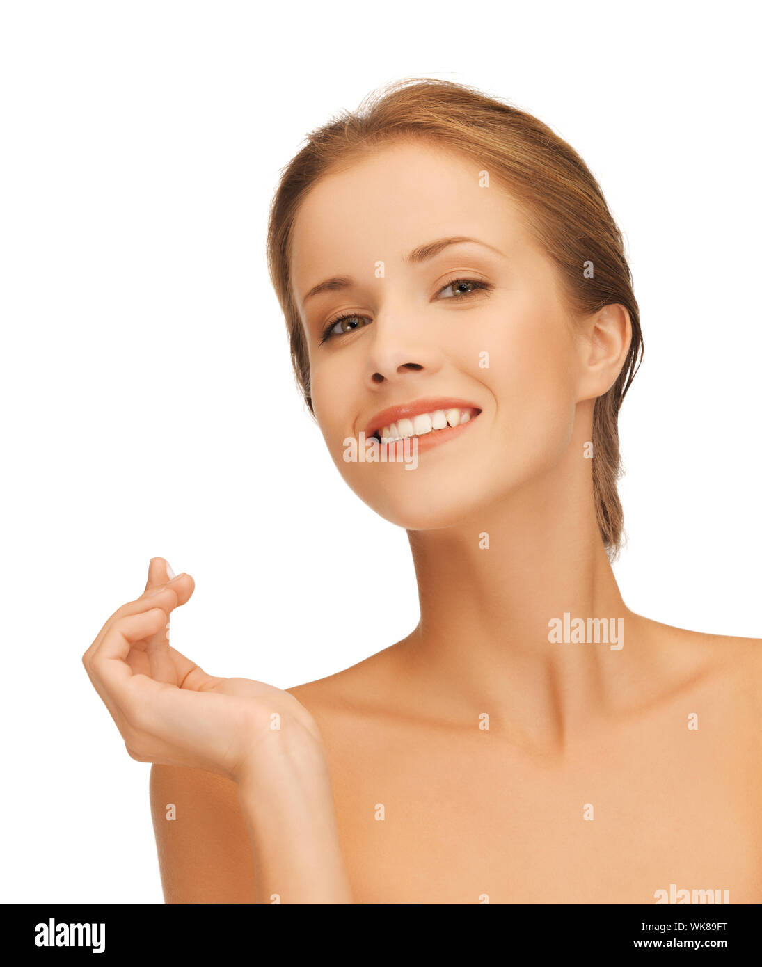 beautiful woman with moisturizing creme drop Stock Photo - Alamy