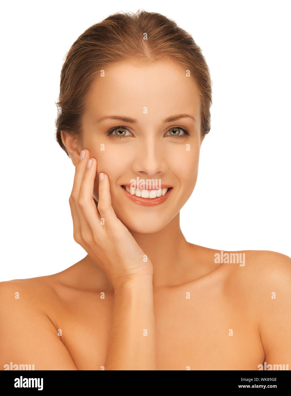 bright closeup portrait picture of beautiful woman Stock Photo - Alamy