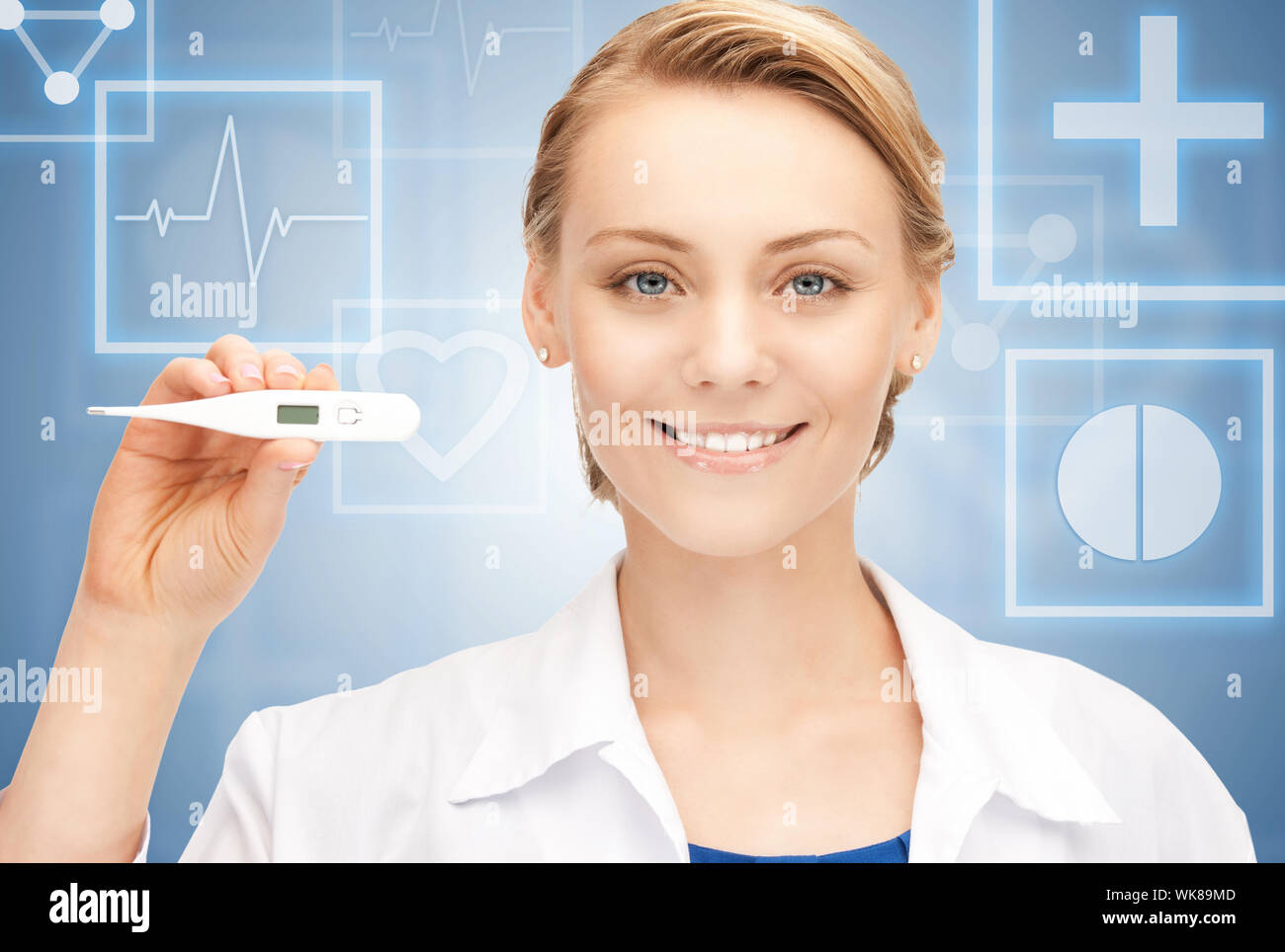 female doctor with thermometer Stock Photo - Alamy