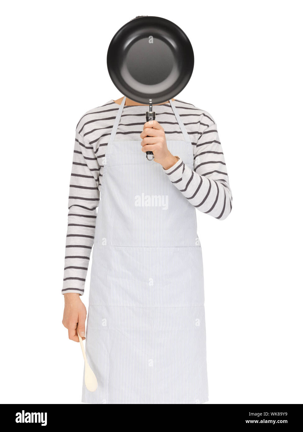 man with pan and spoon Stock Photo - Alamy