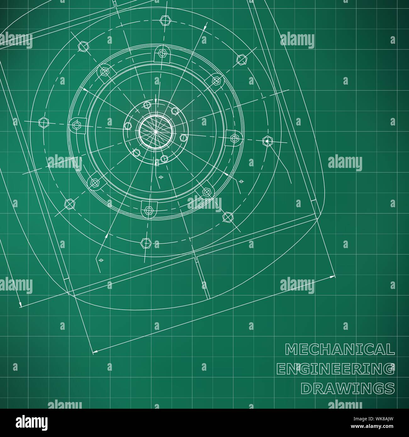 Mechanical engineering drawings. Engineering illustration. Vector ...