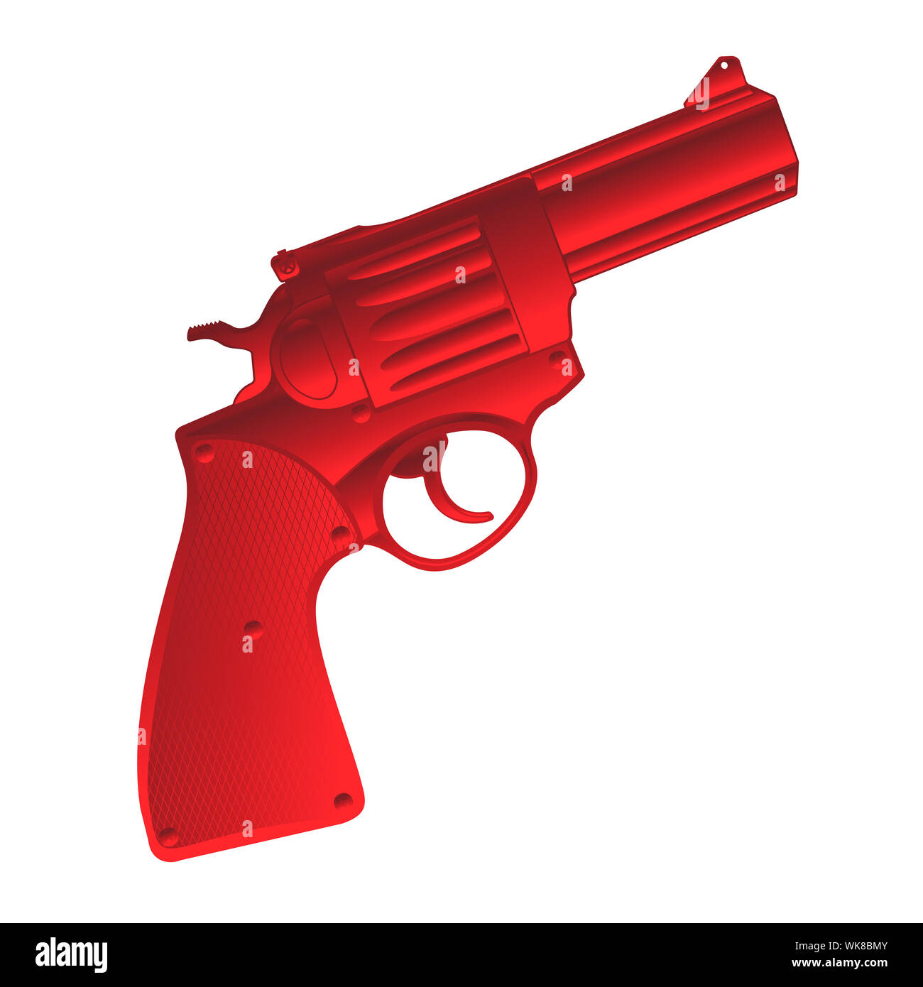 Red pistol, isolated object over white background Stock Photo - Alamy
