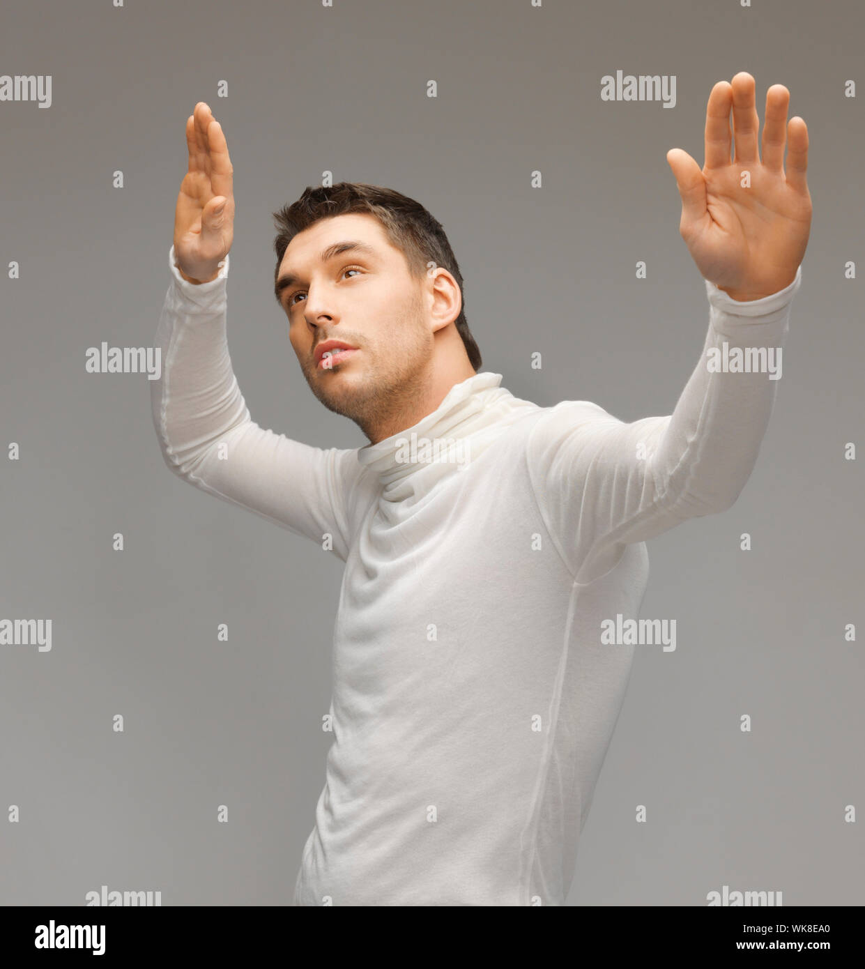 picture of futuristic man working with something imaginary Stock Photo ...