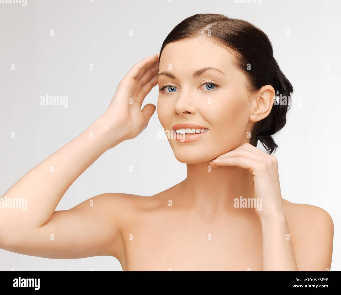 bright closeup portrait picture of beautiful woman Stock Photo - Alamy