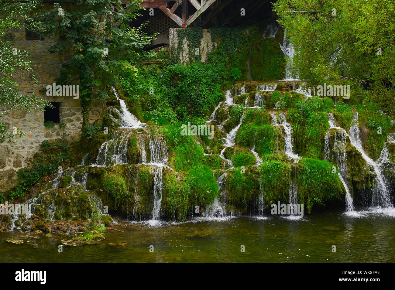 Beautiful waterfall between rocks on hi-res stock photography and ...