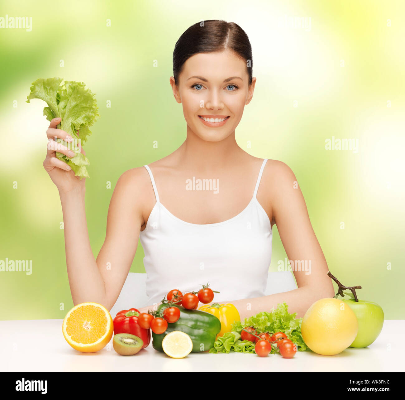 picture of beautiful woman with fruits and vegetables Stock Photo - Alamy