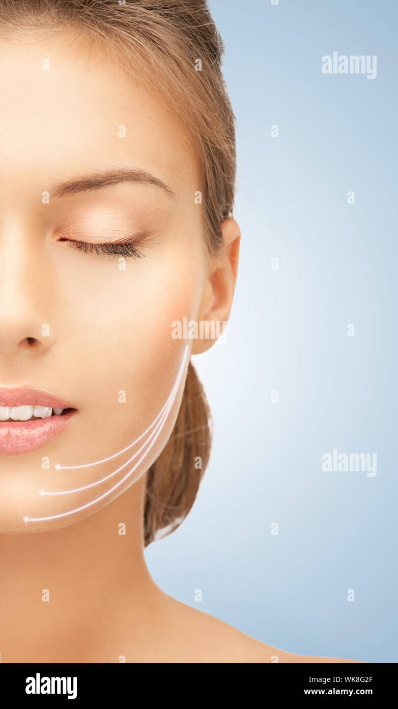 bright closeup portrait picture of beautiful woman Stock Photo - Alamy