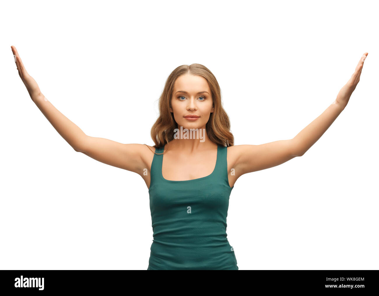 Relaxed woman spreading arms hi-res stock photography and images - Alamy